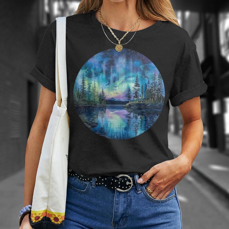 Aurora Borealis Night Sky Northern Lights T-Shirt | Mazezy