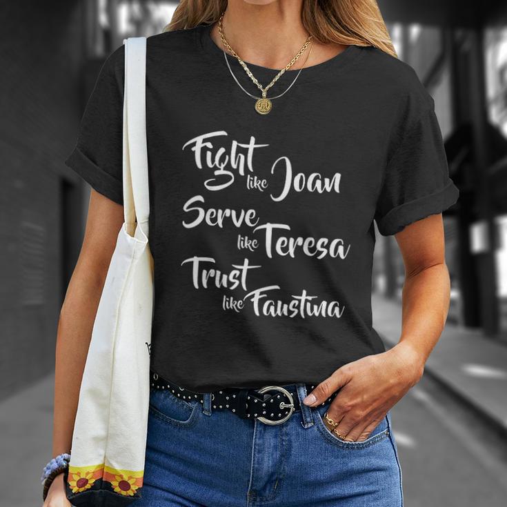 Catholic Saints Joan Teresa Faustina T-Shirt - Thegiftio UK