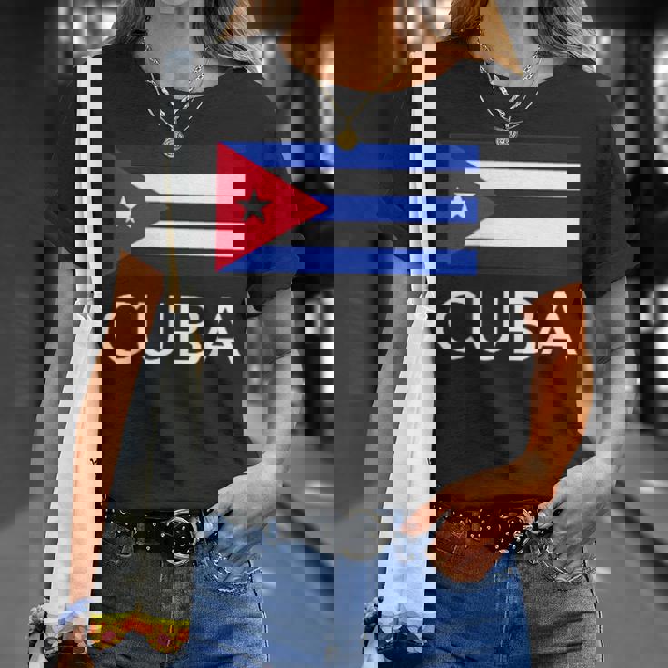 Cuban Flag Cuba Baseball Soccer Fan T-Shirt - Monsterry