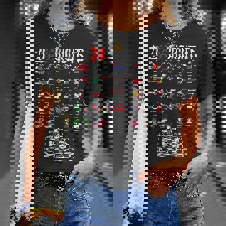 Formula Racing 2024 Open Wheel Race Car Fan World Circuits T-Shirt ...