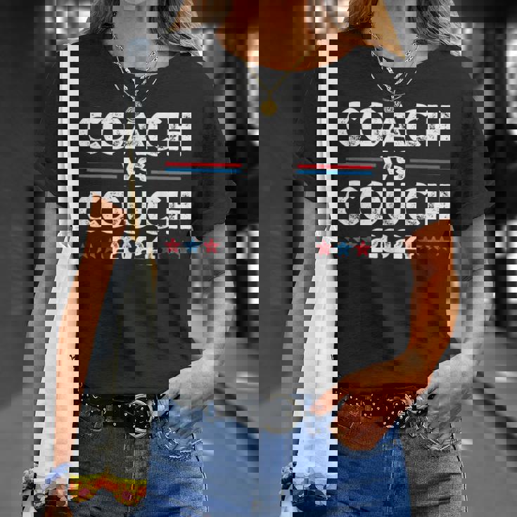 Tim Walz Waltz Vs Jd Vance 2024 Coach Vs Couch T-Shirt - Seseable