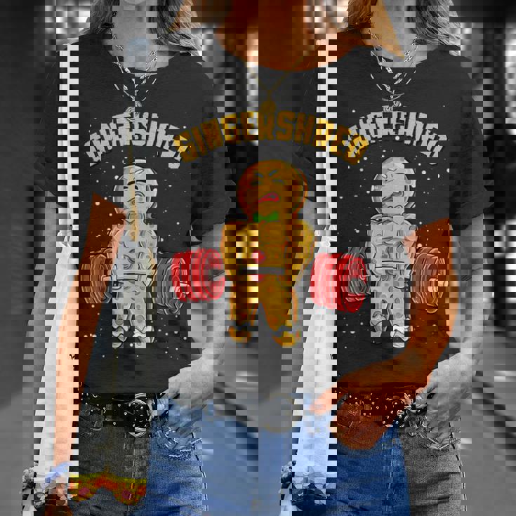 Gingershred Gingerbread Man Gym Bodybuilding Christmas T-shirt - Monsterry