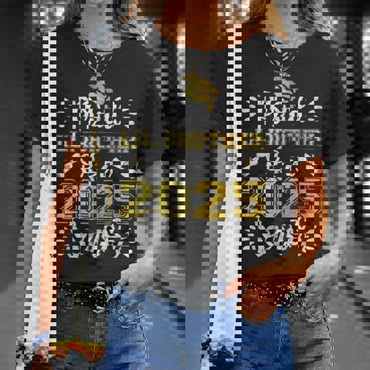 Graduation Proud Lil Brother Of A 2025 Senior T-Shirt - Monsterry