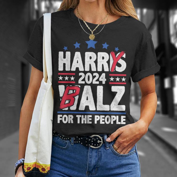 Harris Walz 24 Harry Balz 2024 Meme Democratics Vote T-Shirt - Thegiftio UK