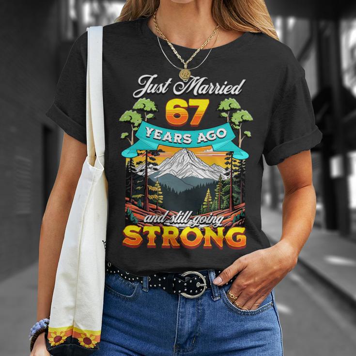 Just Married 67 Years Ago 67Th Anniversary Honeymoon Couple T-Shirt ...