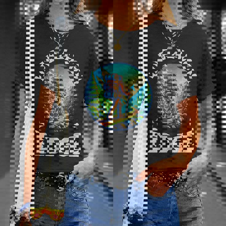 Live Laugh Edge Ironic Brainrot Meme Edging Quote T-Shirt - Monsterry