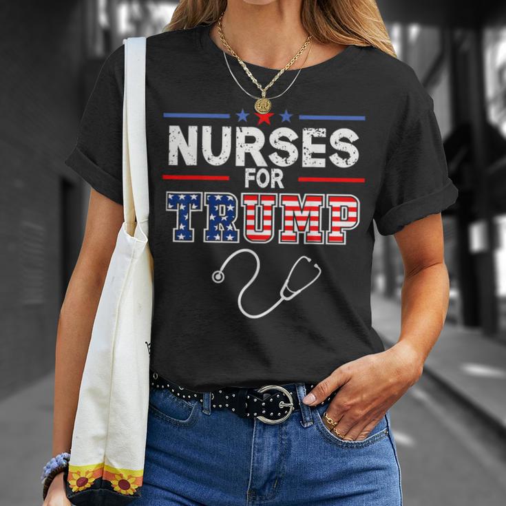 Nurses For Trump 2024 Support Donald Trump America Flag T-Shirt | Mazezy