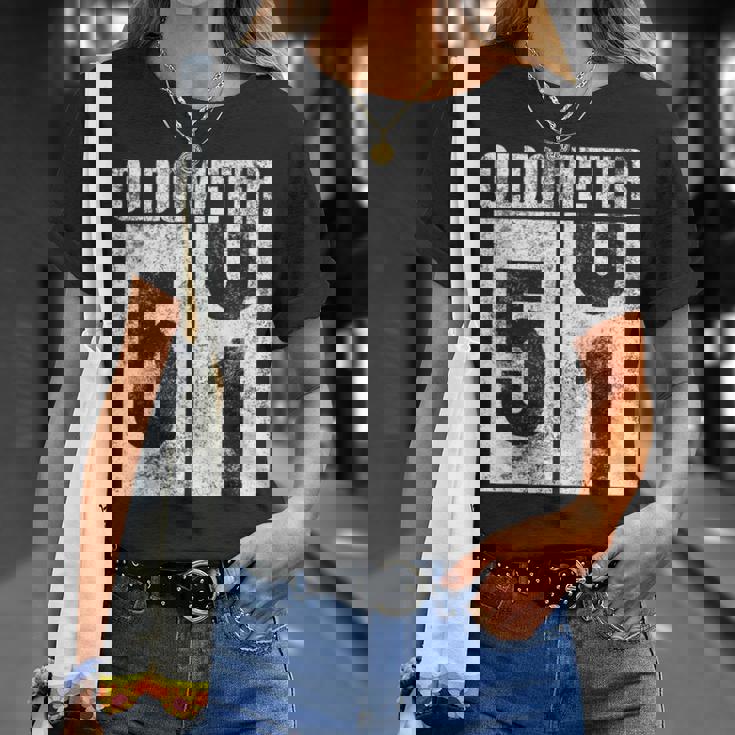 Oldometer 50-51 Yrs Old Man Woman Bday Graphic 51St Birthday T-Shirt - Monsterry