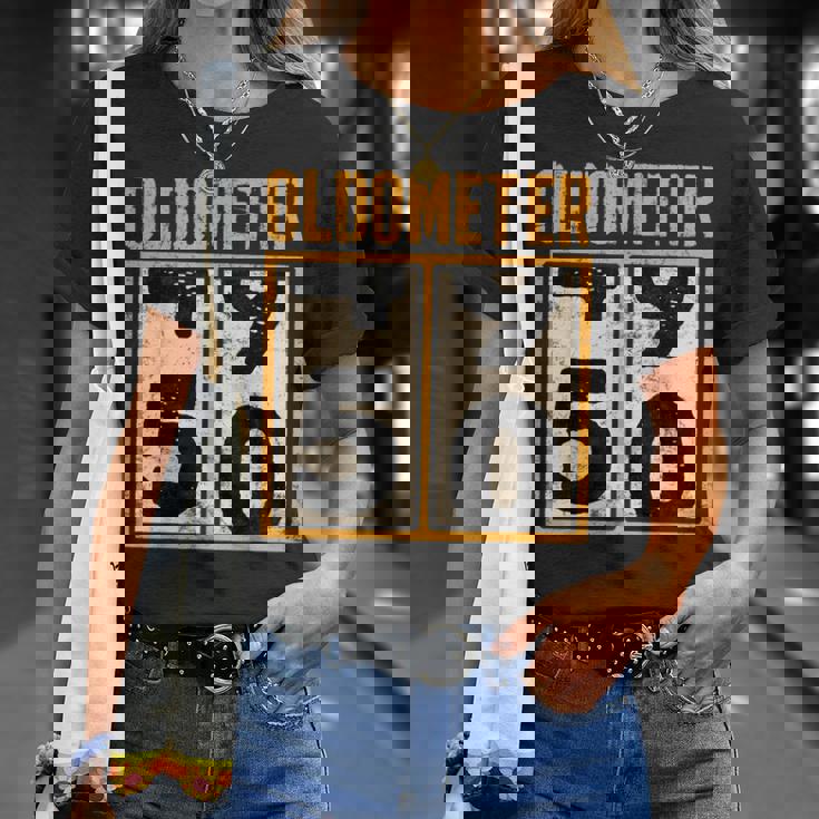 Oldometer 50 Years Old Odometer 50Th Birthday Turning 50 T-Shirt | Mazezy