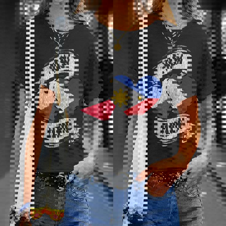 Polish Filipino Hearts Poland Philippines Flags T-Shirt - Thegiftio UK