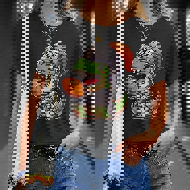 Ren Faire Festival T-Rex Dinosaur Medieval Knight Turkey Leg T-Shirt ...