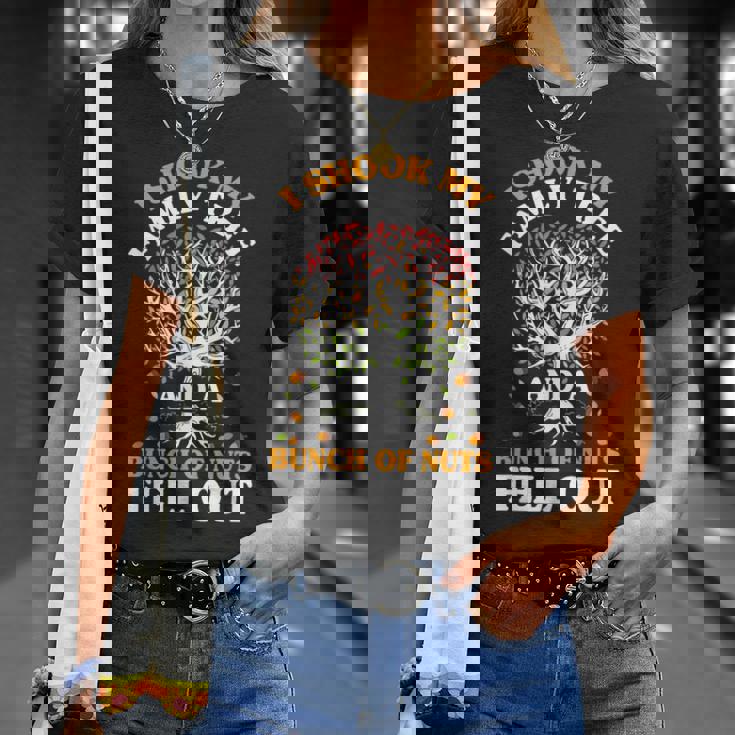 Shook My Family Tree Nuts Fell Out Reunion Genealogy T-Shirt | Mazezy