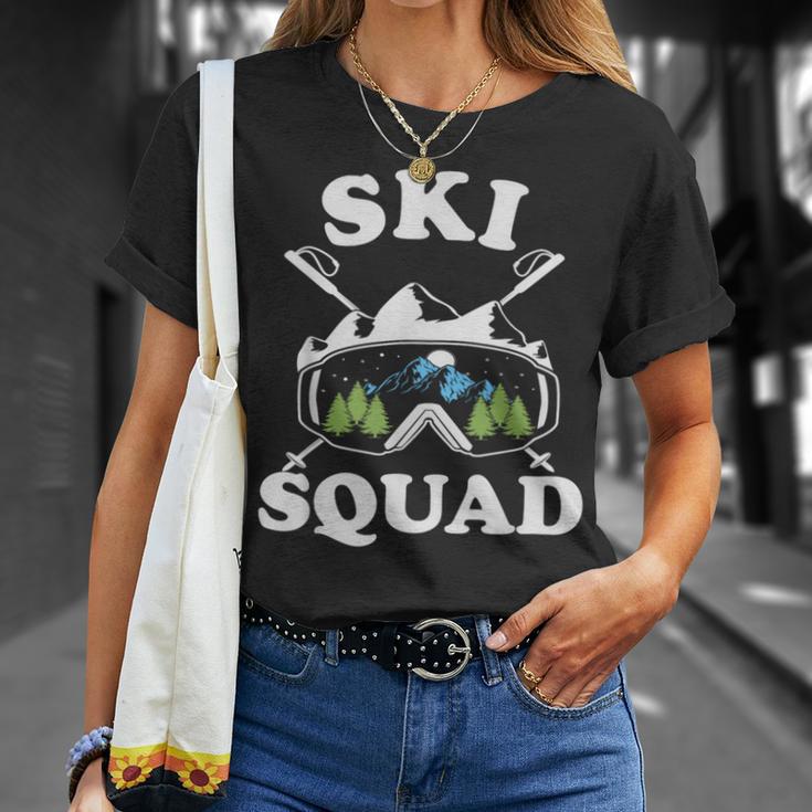 Ski Squad Cool Skiing Skier Vacation Goggles Snow Mountain T-Shirt ...