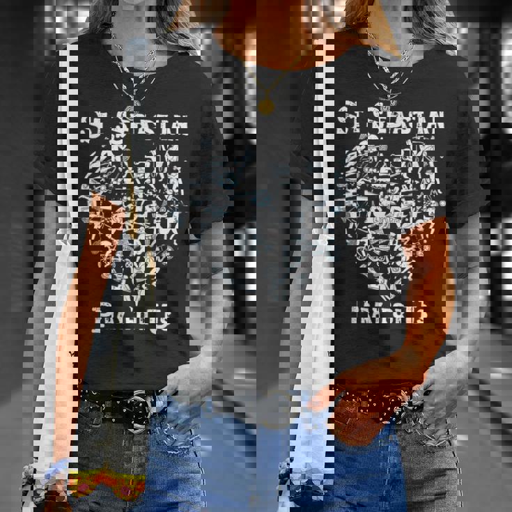 St Sebastian Patron Saint Of Sports Athletes Catholic T-Shirt - Monsterry