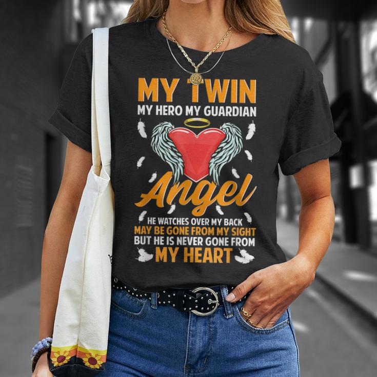 My Twin My Guardian Angel Memorial Remembrance Loss Brother T-Shirt ...