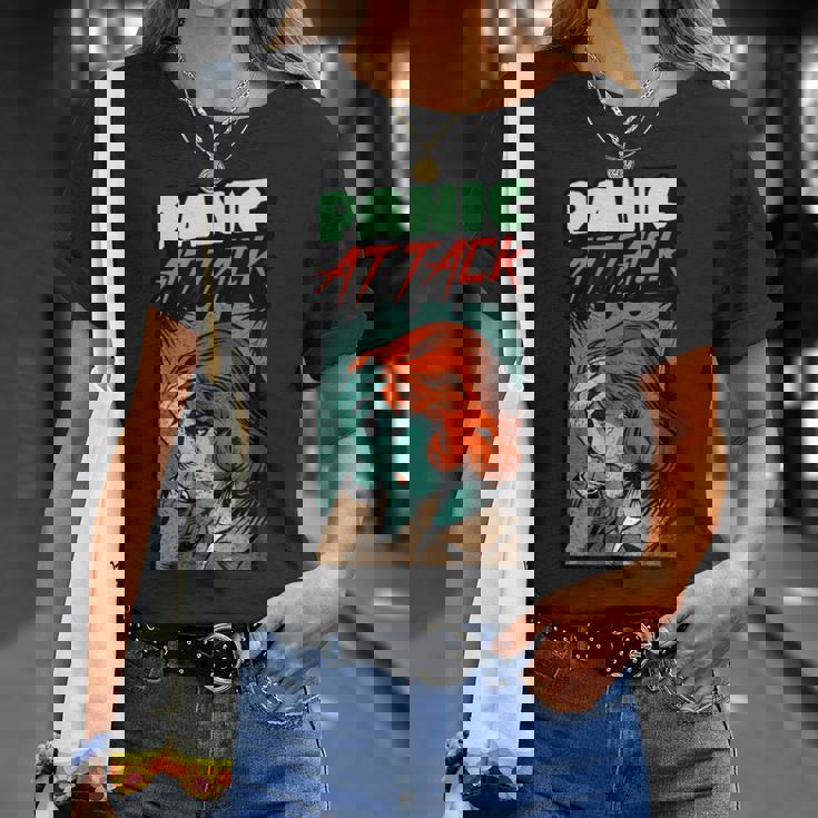 Vintage Comic Panic Attack Illustration Mental Health T-Shirt - Monsterry