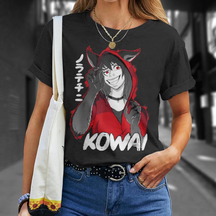 Yandere Girl Anime Waifu Material Werewolf Red Riding Hood T-Shirt ...
