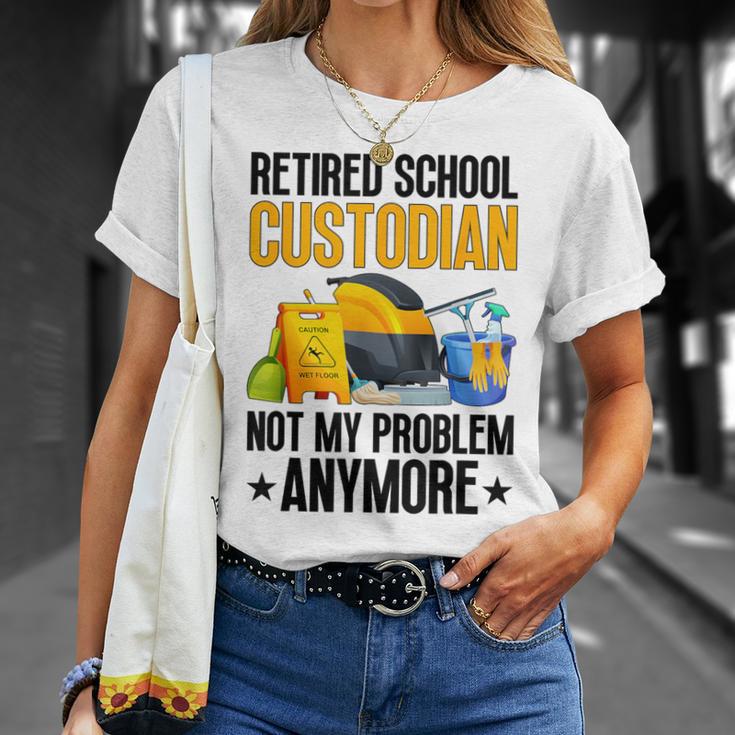 Retired School Custodian School Custodian Retirement T-Shirt - Monsterry