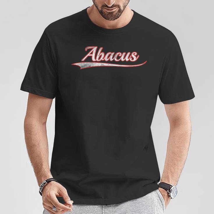 Abacus Vintage Varsity Distressed Throwback Style T-Shirt - Monsterry