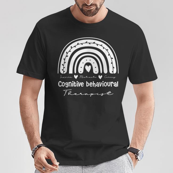 Cognitive Behavioural Therapy Boho Rainbow Therapist Cbt T-Shirt ...