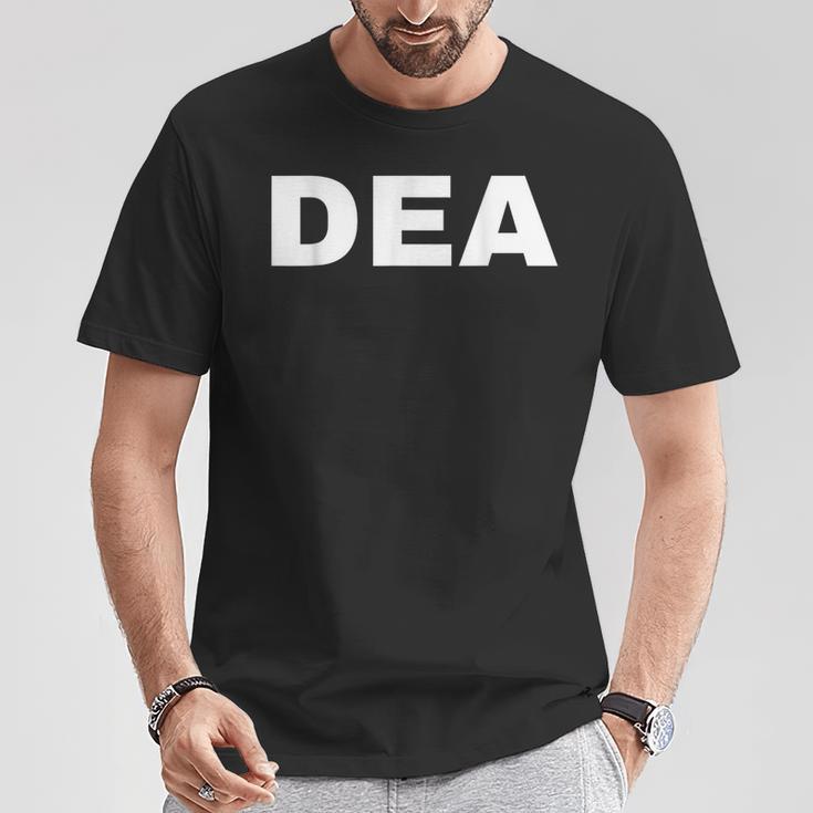 Dea Agent Uniform Front Print White Text On Duty Gear T-Shirt - Monsterry