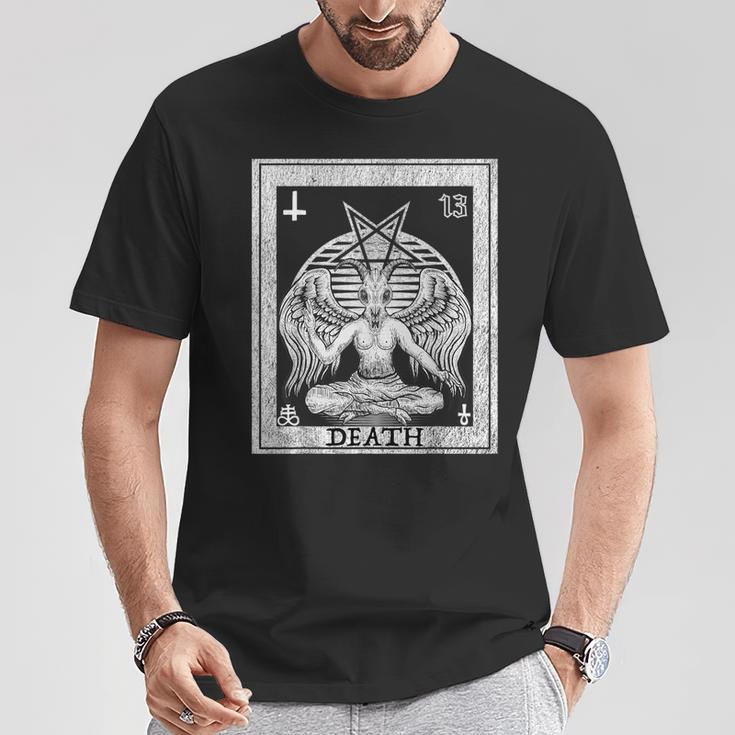 Death Occult Satan Goat Head Tarot Card Unholy Horror T-Shirt ...
