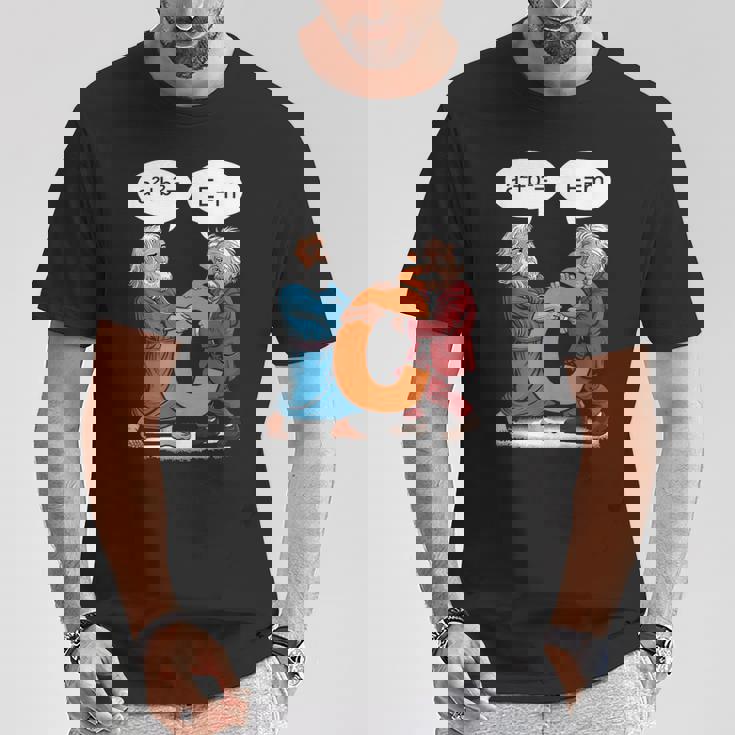 Geek Outfit Nerd Costume Pythagoras Vs Einstein T-Shirt - Monsterry