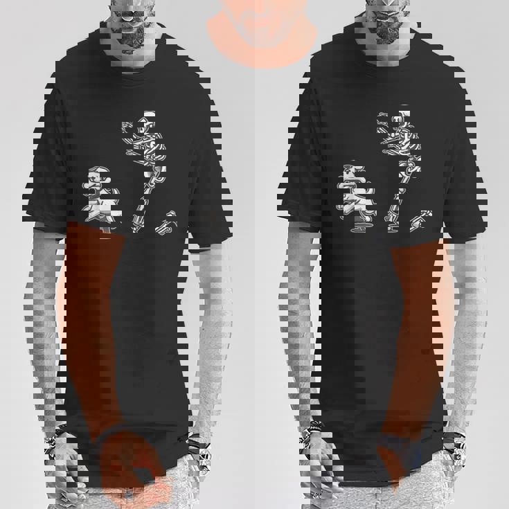 Halloween Dog Skeleton Skeleton Chasing Dog T-Shirt | Mazezy