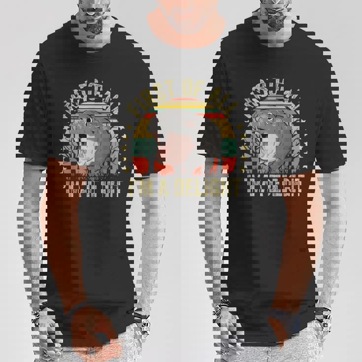 Moo-Deng First Of All I'm A Delight Vintage Angry Moo Deng T-shirt ...