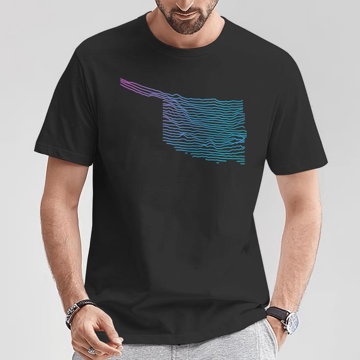 Oklahoma Division Elevation Topography Map Of Oklahoma T-Shirt - Monsterry