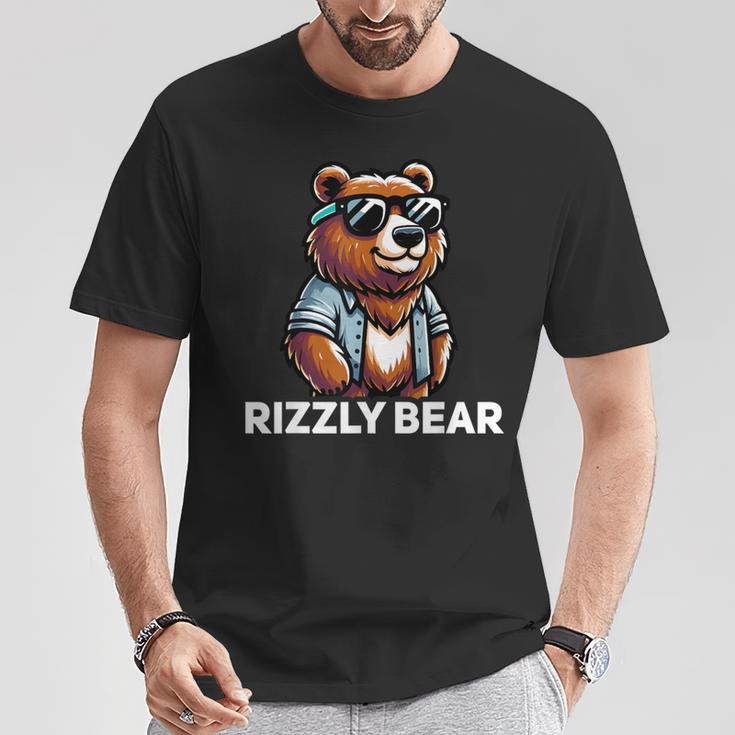 Rizzly Bear Grizzly Bear Dank Rizz Meme Rizzler T-Shirt - Seseable