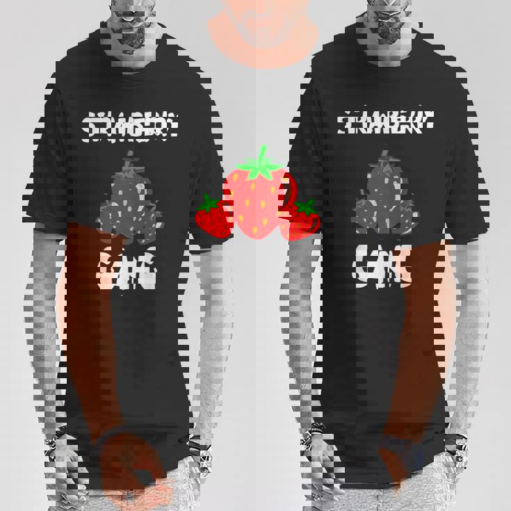 Strawberry Gang Sweet Summer Fruits Strawberry Picker Team T-Shirt ...