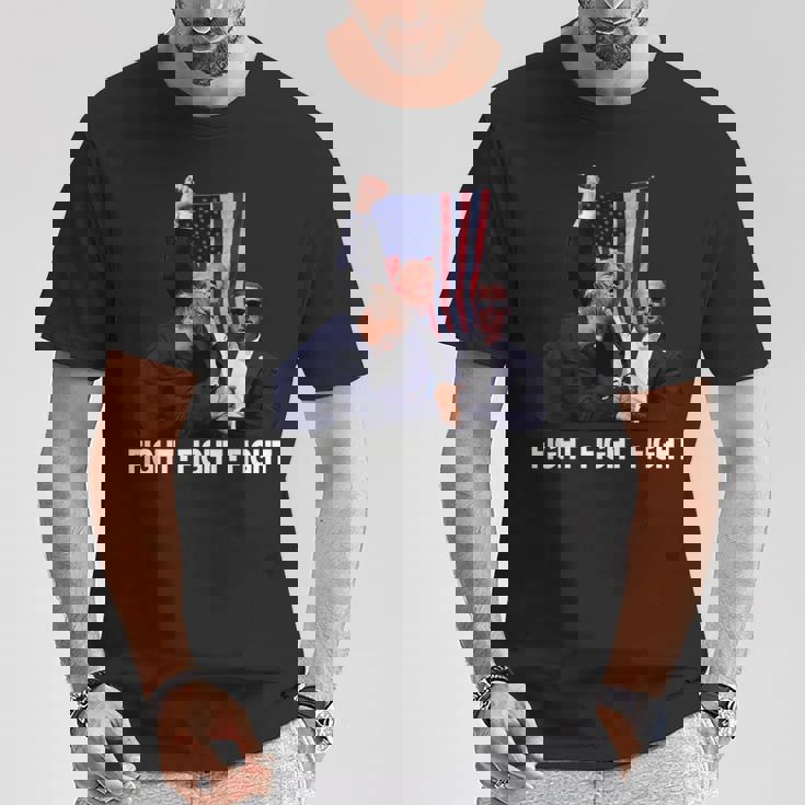 Trump Fight -Fight- Fight 2024 T-Shirt - Thegiftio