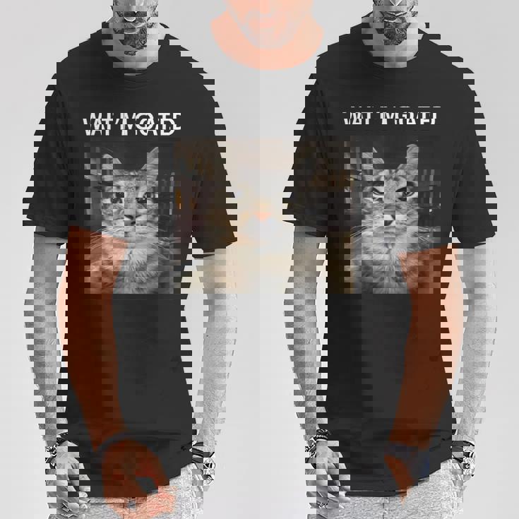 Wait I'm Goated Silly Cat Meme T-Shirt - Thegiftio UK