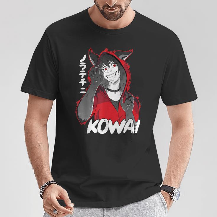 Yandere Girl Anime Waifu Material Werewolf Red Riding Hood T-Shirt ...