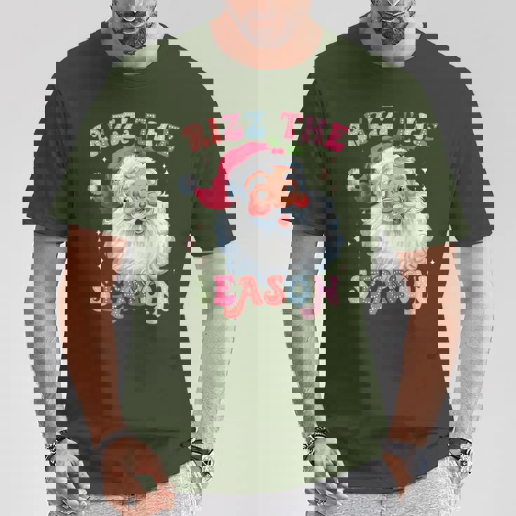 Rizz The Season Christmas Rizzmas Santa Claus Rizzler T-Shirt | Mazezy