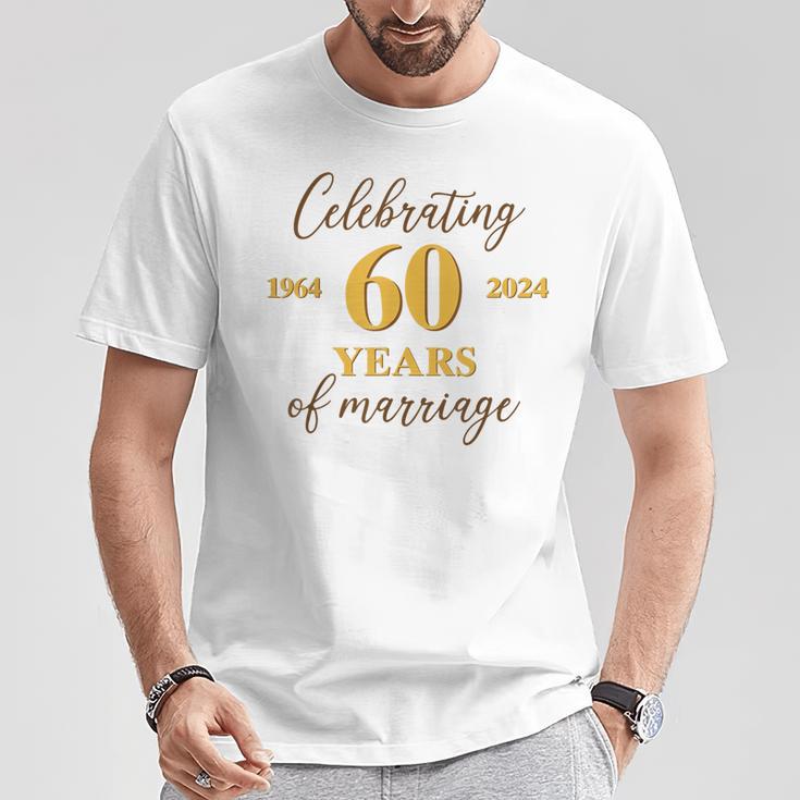 60 Years Of Marriage 1964 Couple 60Th Wedding Anniversary T-Shirt ...