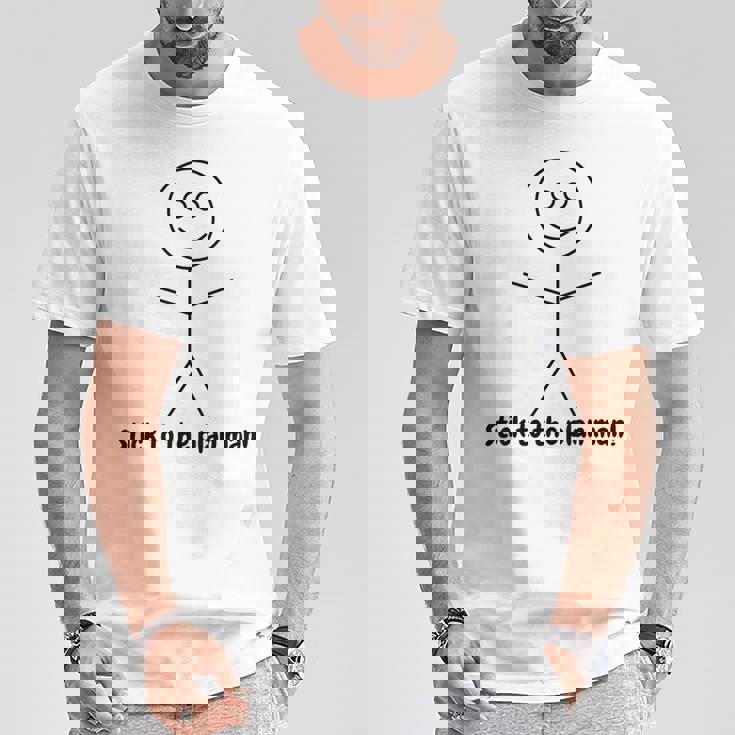 Bachelor Party Hiking Wear Stick To The Plan Man Stickman T-Shirt ...