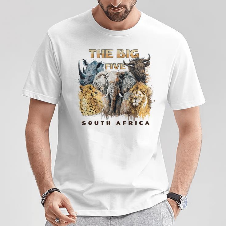 The Big Five South Africa South African Animals T-Shirt - Seseable