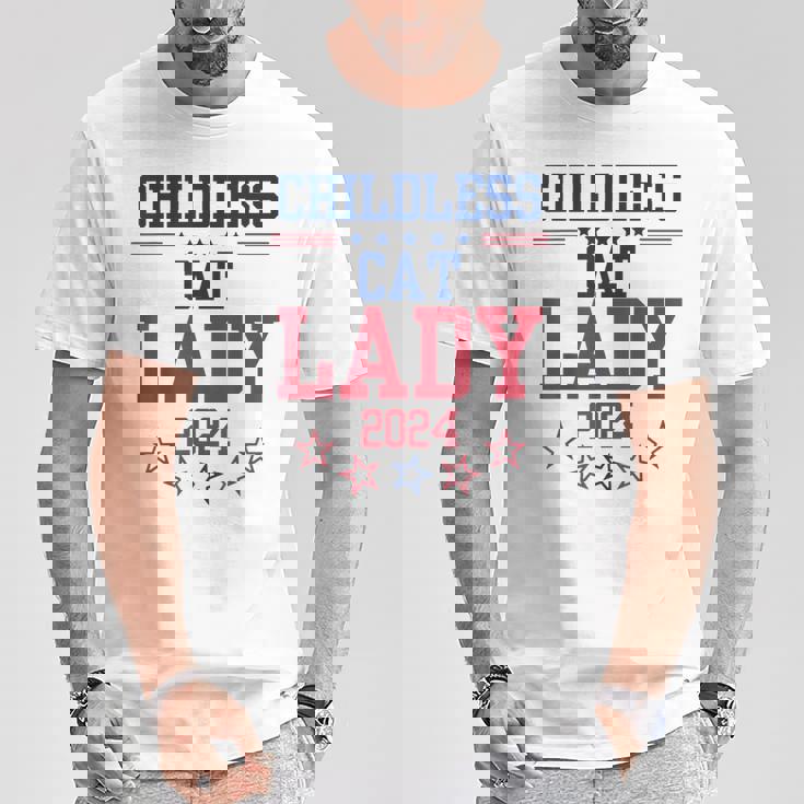 Childless Cat Lady 2024 Political Elections Democrat T-Shirt - Monsterry