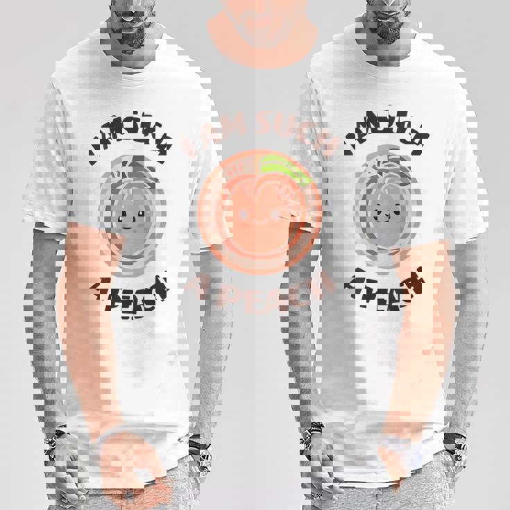 Peach I Am Such A Peach Cute Kawaii Peachy Food Pun T-Shirt | Mazezy