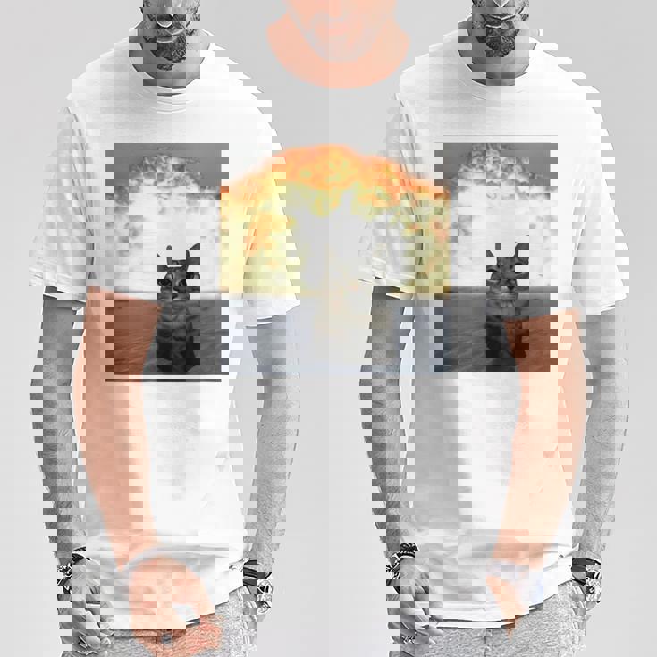 Goofy Cat Explosion T-Shirt - Monsterry