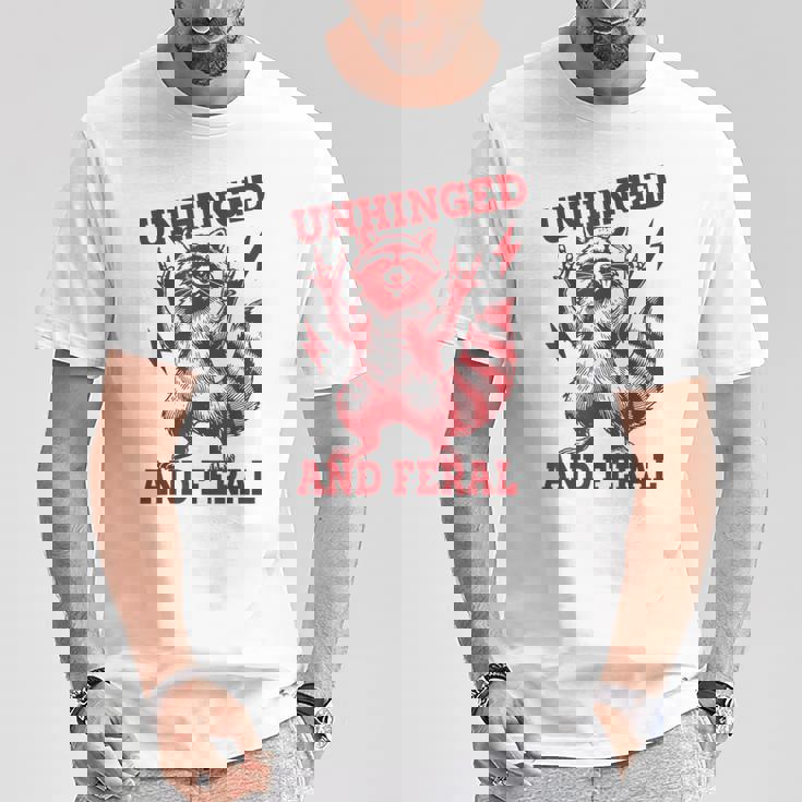Unhinged And Feral Raccoon T-Shirt | Mazezy