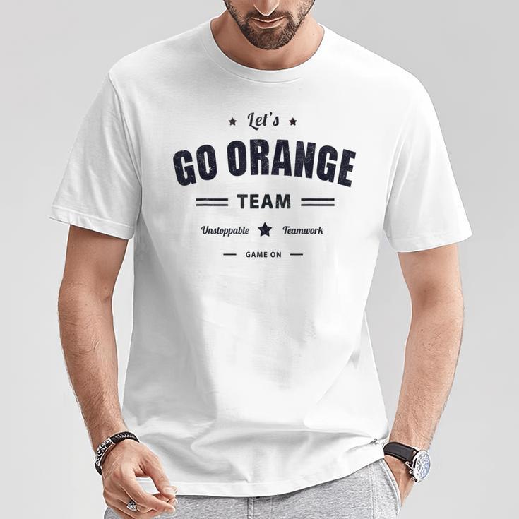 Vintage Let's Go Orange Team Summer Camp War Game Spirit Day T-Shirt ...
