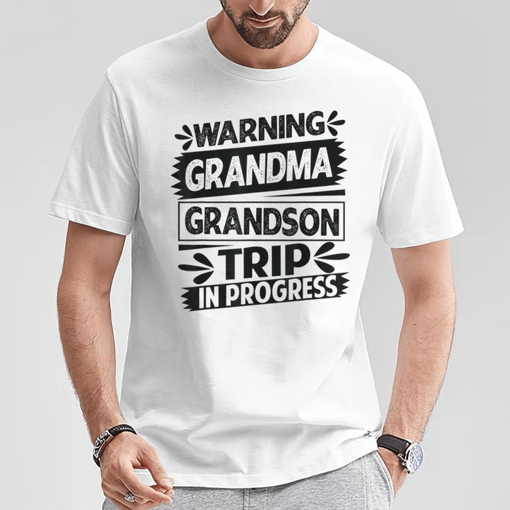 Warning Grandma Grandson Trip In Progress Trip With Granny T-Shirt ...