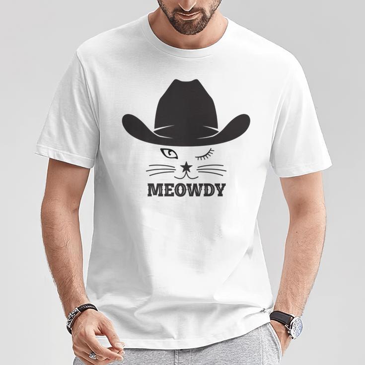 Winking Cat Meme Meowdy Premium T-Shirt - Monsterry