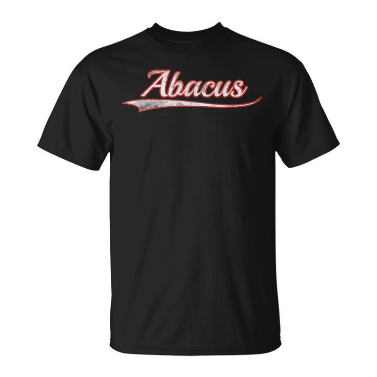 Abacus Vintage Varsity Distressed Throwback Style T-Shirt - Monsterry