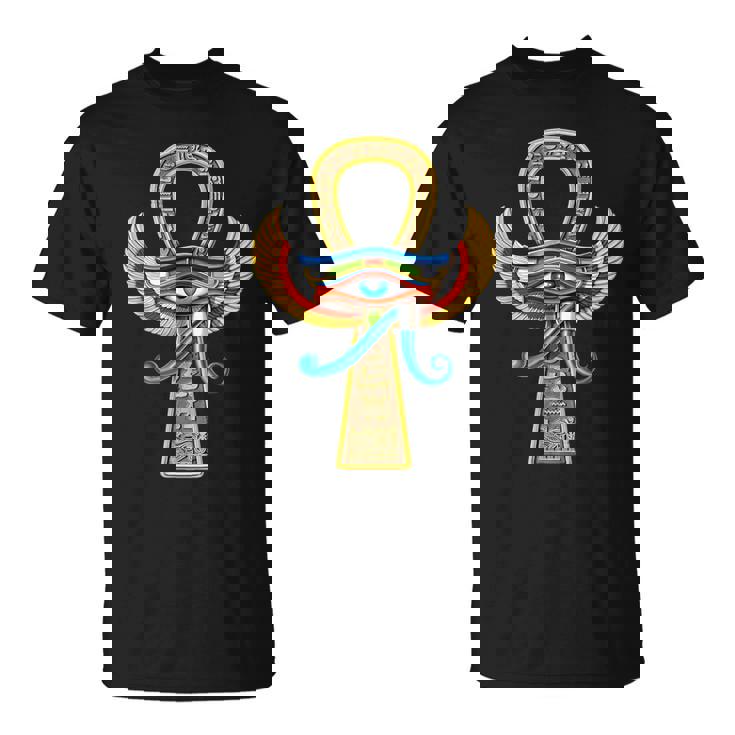 Ankh Eye Of Horus Egyptian Symbol Ancient Egypt Mythology T-Shirt - Monsterry AU