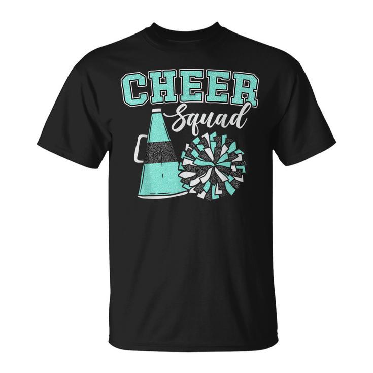 Cheer Squad Cheerleader Cheerleading Teal Girl T-Shirt | Mazezy