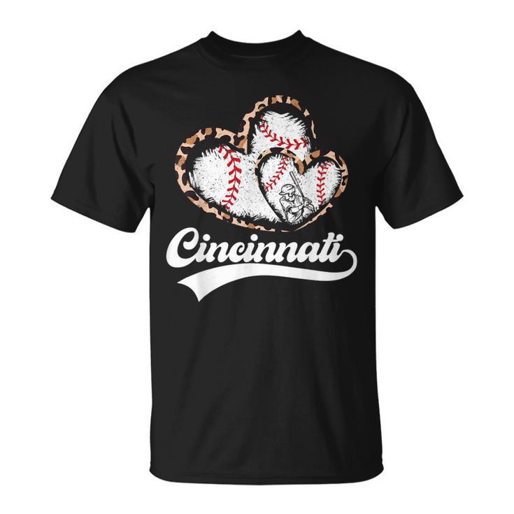 Cincinnati Hearts Baseball 2024 I Love Cincinnati T-Shirt | Mazezy